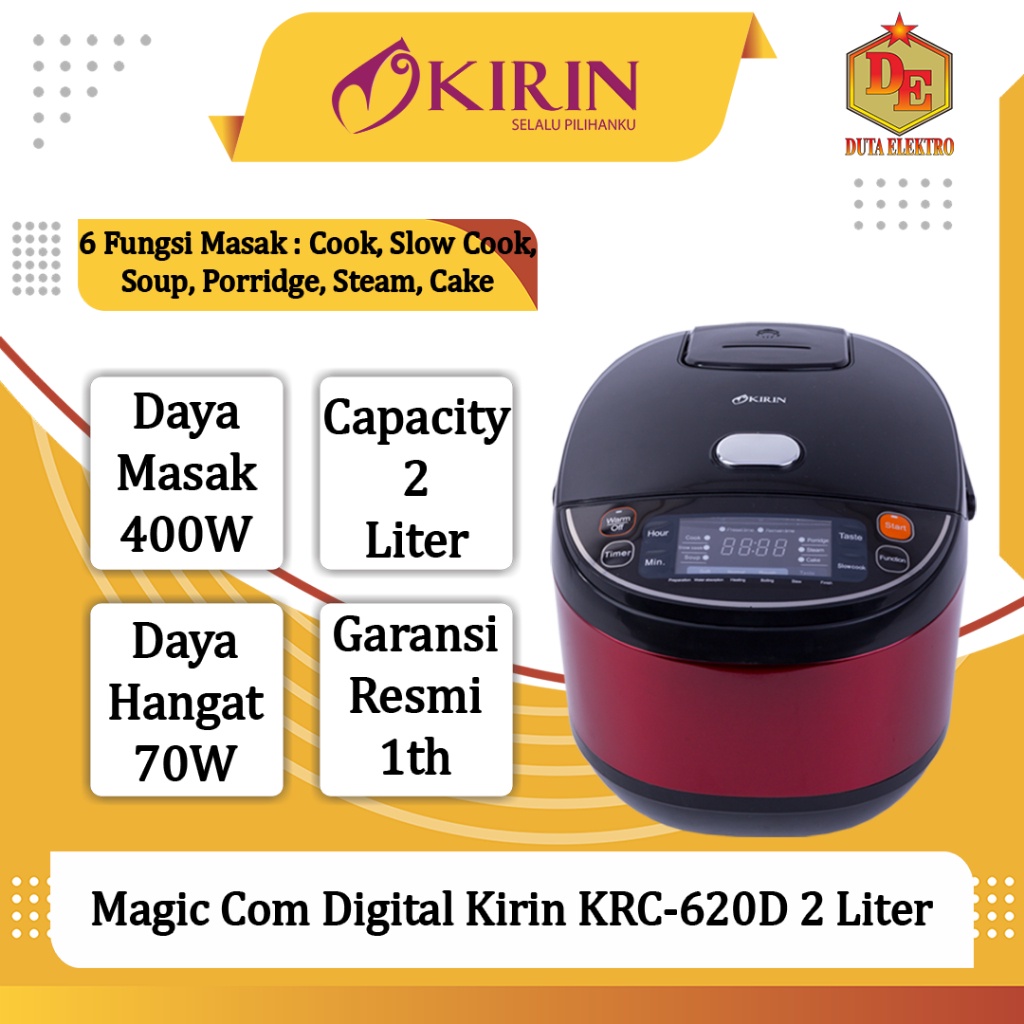 Jual Magic Com Digital 2 Liter Kirin KRC 620 D 2 Liter | Shopee Indonesia