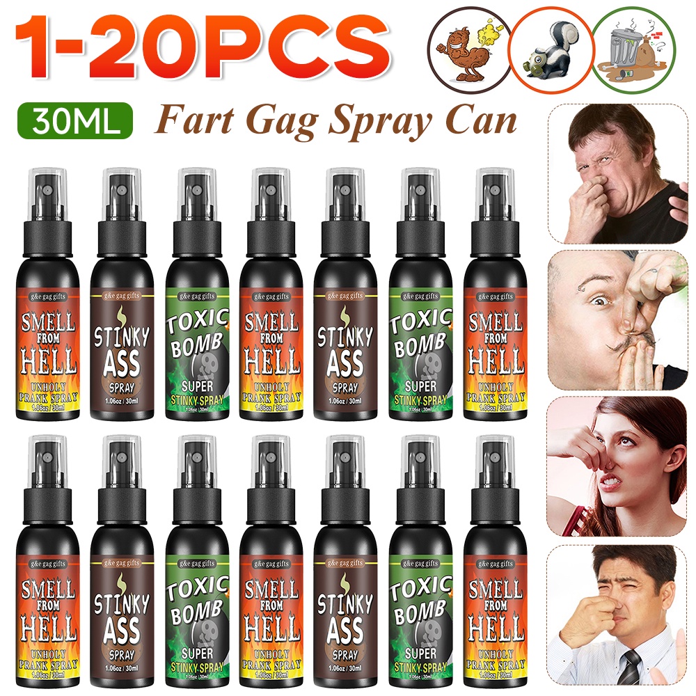 Jual 1-20pcs Fart Gag Spray Prank Joke Plastic Smelly Stinky Spray Can ...