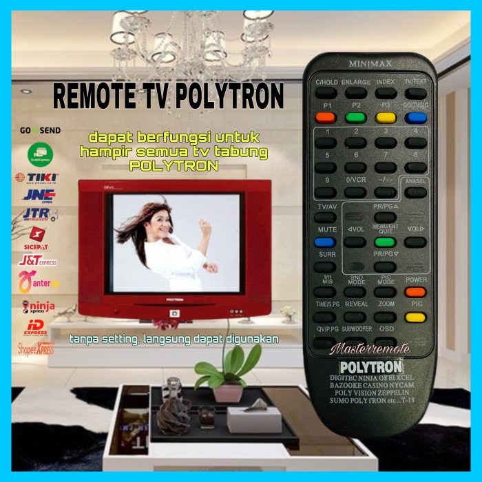 Jual TERJAMIN ASLI REMOT REMOTE TV TABUNG POLYTRON/DIGITEC/MINIMAX KODE ...