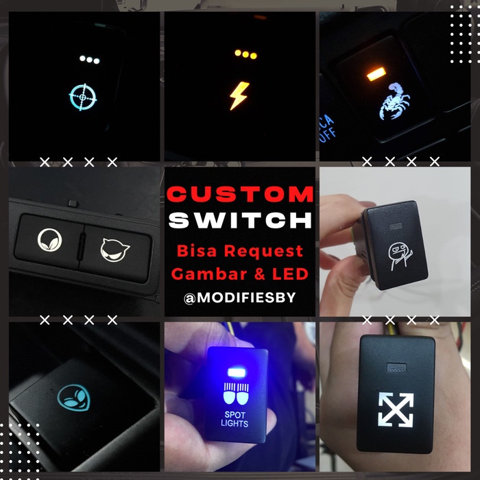 Jual Custom Switch Saklar Lampu Foglamp Request Gambar Icon | Shopee ...