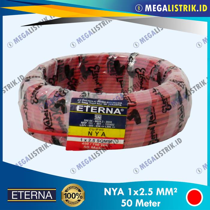 Jual Eterna NYA 2.5mm ( 50M ) / Kabel Listrik Kawat 1 x 2.5 mm ( 50 Meter ) | Shopee Indonesia