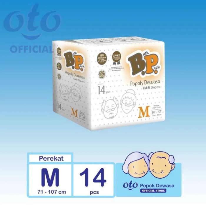 Jual RAK - BP Popok Dewasa Adult Diapers mdl Perekat uk M isi 14 pcs | Shopee Indonesia