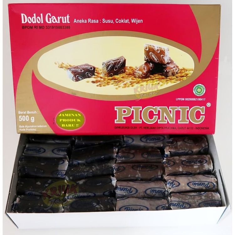 Jual A Dodol Garut Picnic Aneka Rasa Original 500Gr Klasik Legendaris Oleh Oleh Khas Garut ...
