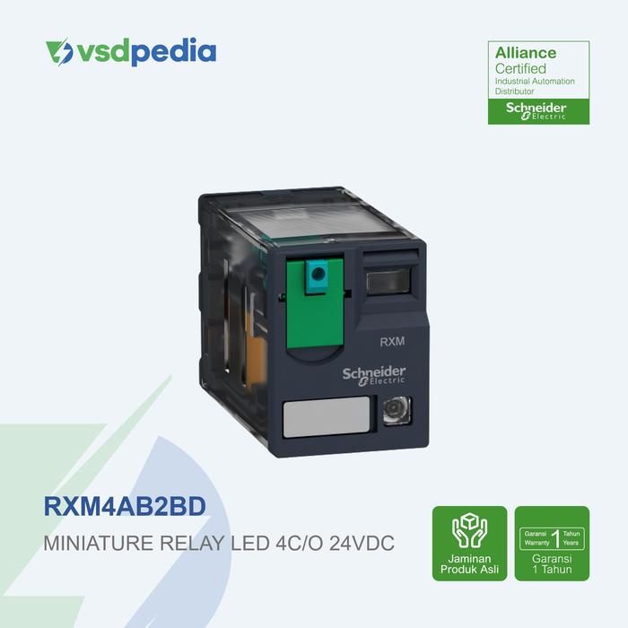 Jual SCHNEIDER MINIATURE RELAY LED 4C/O 24VDC RXM4AB2BD | Shopee Indonesia
