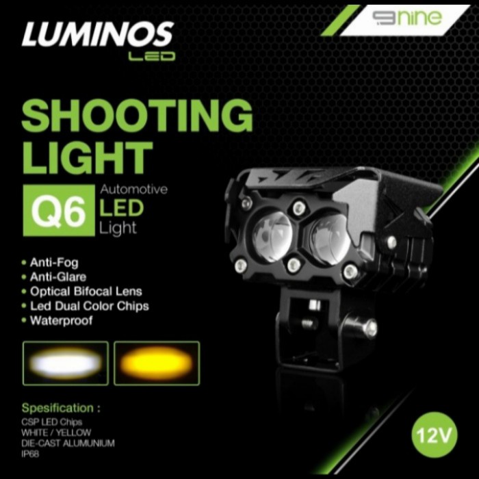 Jual Lampu Tembak Led Nine Luminos Q6 Double Mata Putih Kuning Harga ...