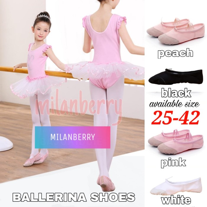 Jual Milanberry Ballerina Shoes Sepatu Balet Kanvas Tari Tarian Dansa ...