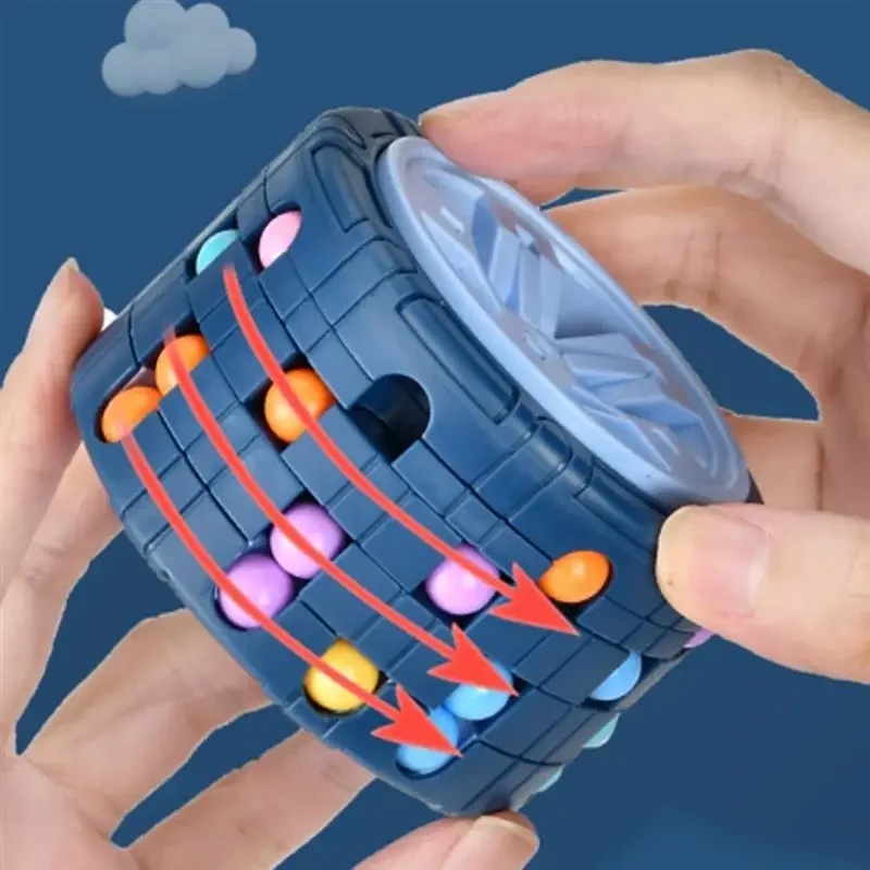 Jual 3D Cylinder Cube Toy Magical Bean Gyro Rotate Slide Puzzle Games ...