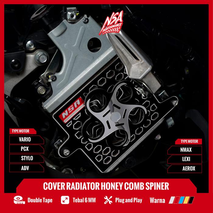 Jual NSA COVER RADIATOR SPINER HONEY COMB VARIO PCX ADV NMAX AEROX LEXI ...