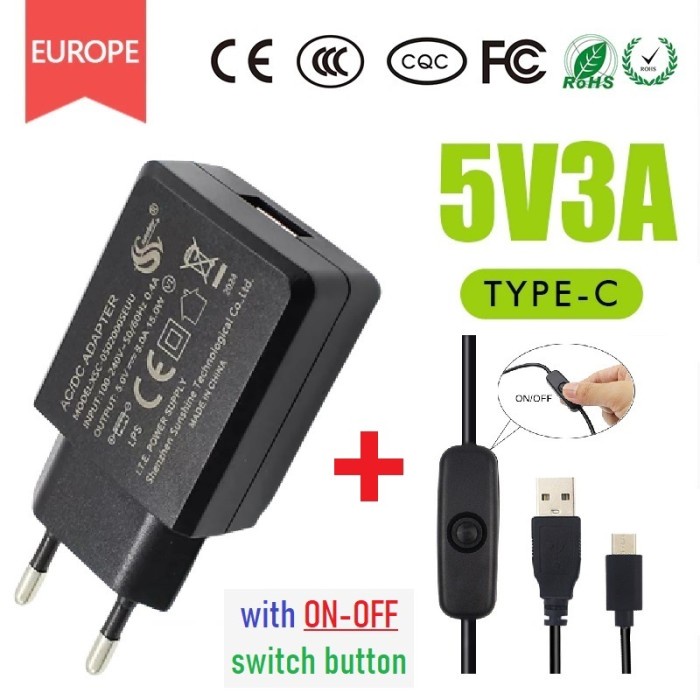 Jual NEW Adaptor Power Supply - Raspberry Pi 4 Model B (USB-C Type-C ...