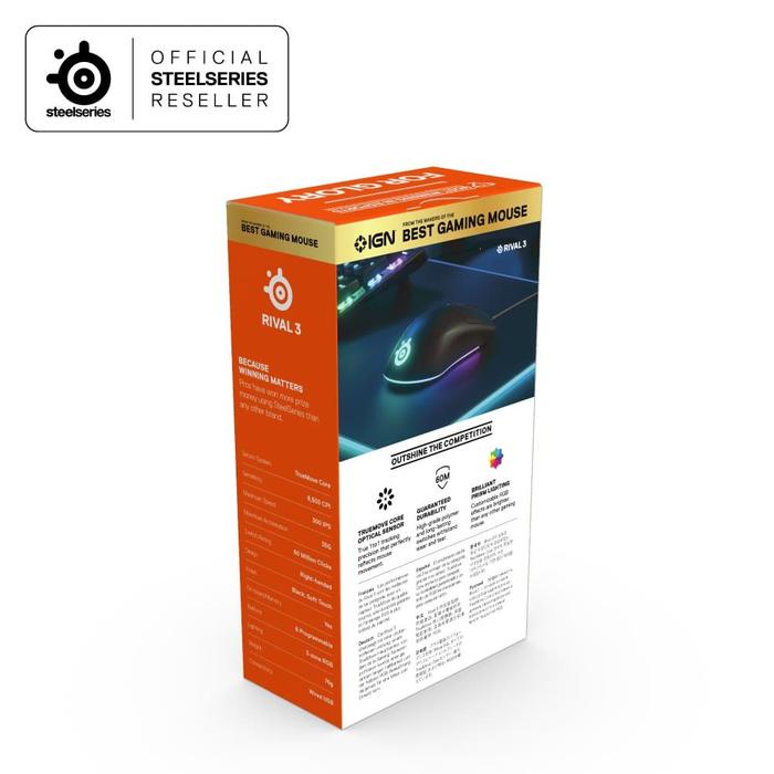 Jual [Expert] Steelseries Rival 3 - Wired gaming mouse | Shopee Indonesia