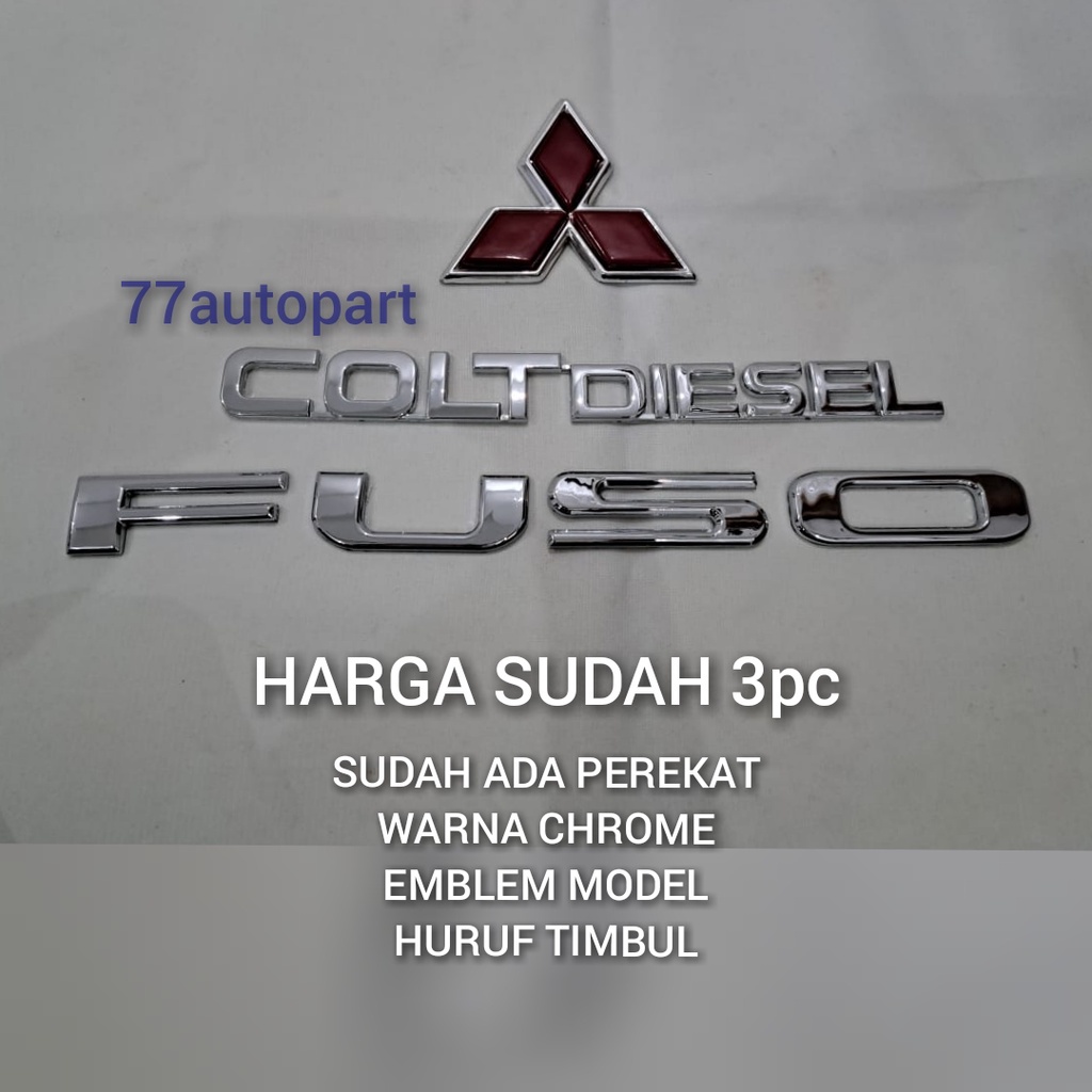 Jual emblem fuso canter set harga sudah 3pc fuso colt diesel dan logo ...
