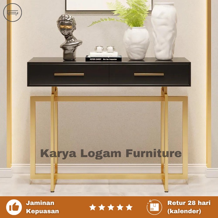 Jual Console Table Meja Konsol Mewah Minimalis - Rangka Besi Gold ...