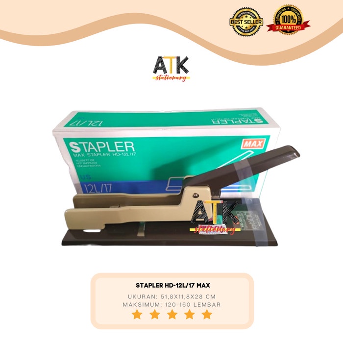Jual STAPLER MAX HD-12L/17 [ STAPLER JILID KAPASITAS 30 - 160 LEMBAR ...