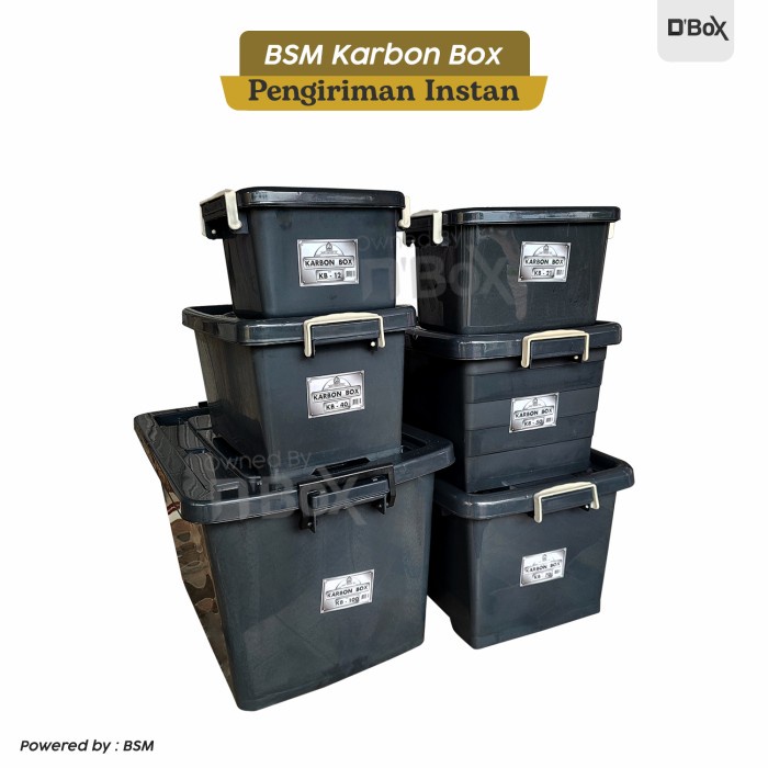 Jual Bsm Box Container cb 100 Liter Kotak Penyimpanan Hitam 80 70 50 40 ...