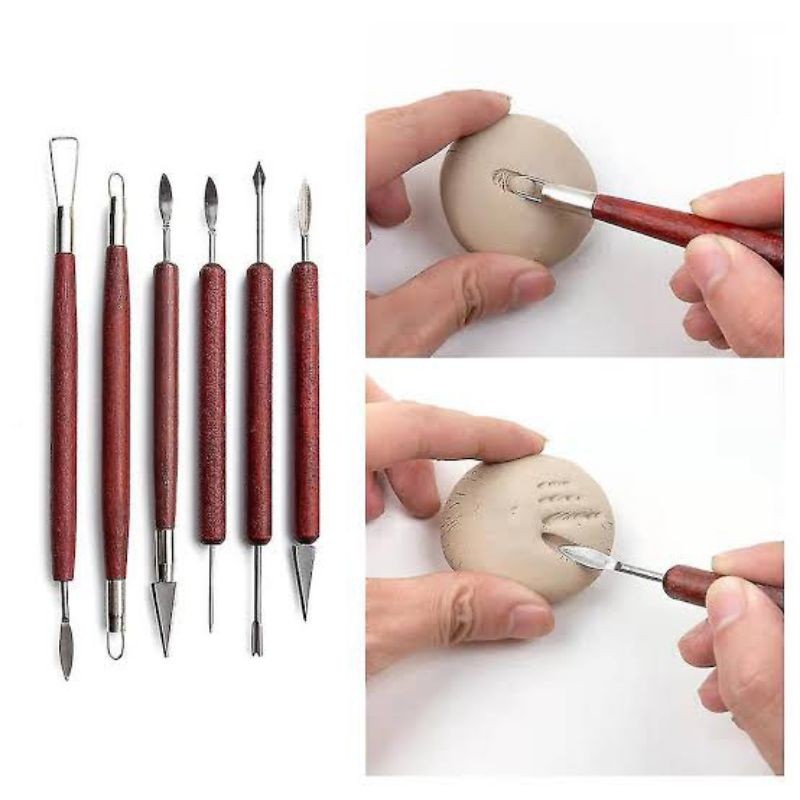Jual Clay Sculpting Wax Tools Set 6 ( mer , Ceramic , Wood ) Alat Ukir ...