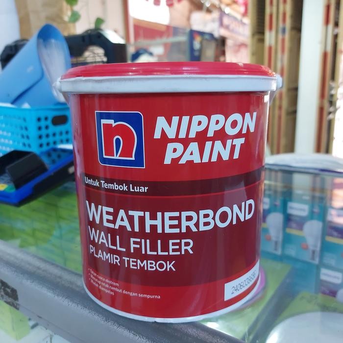 Jual plamir dempul outdoor weatherbond wall filler nippon paint 4kg ...