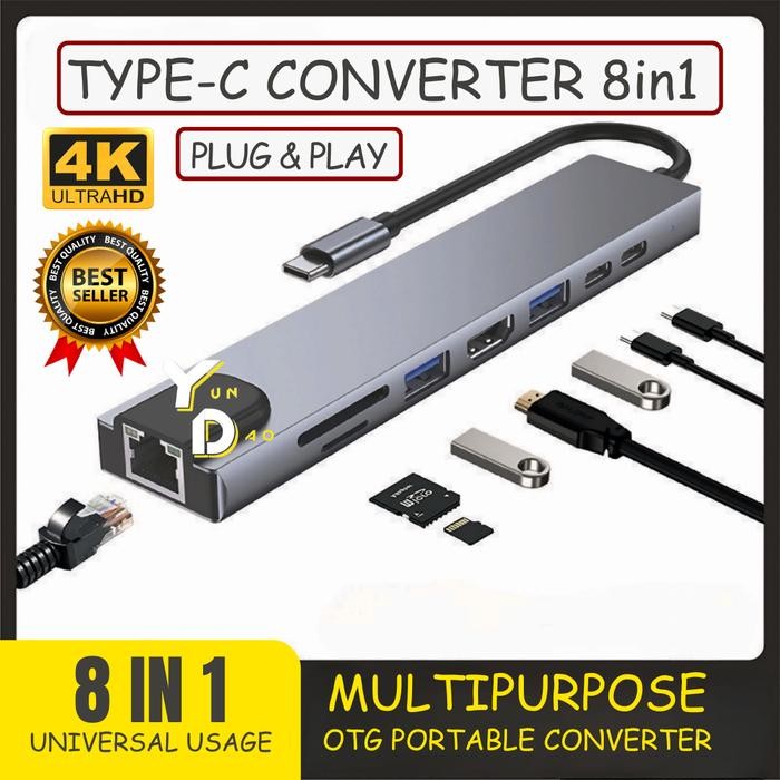 Jual Bps - Usb C Hub Converter 8 In 1 Adapter Connector Macbook Laptop ...