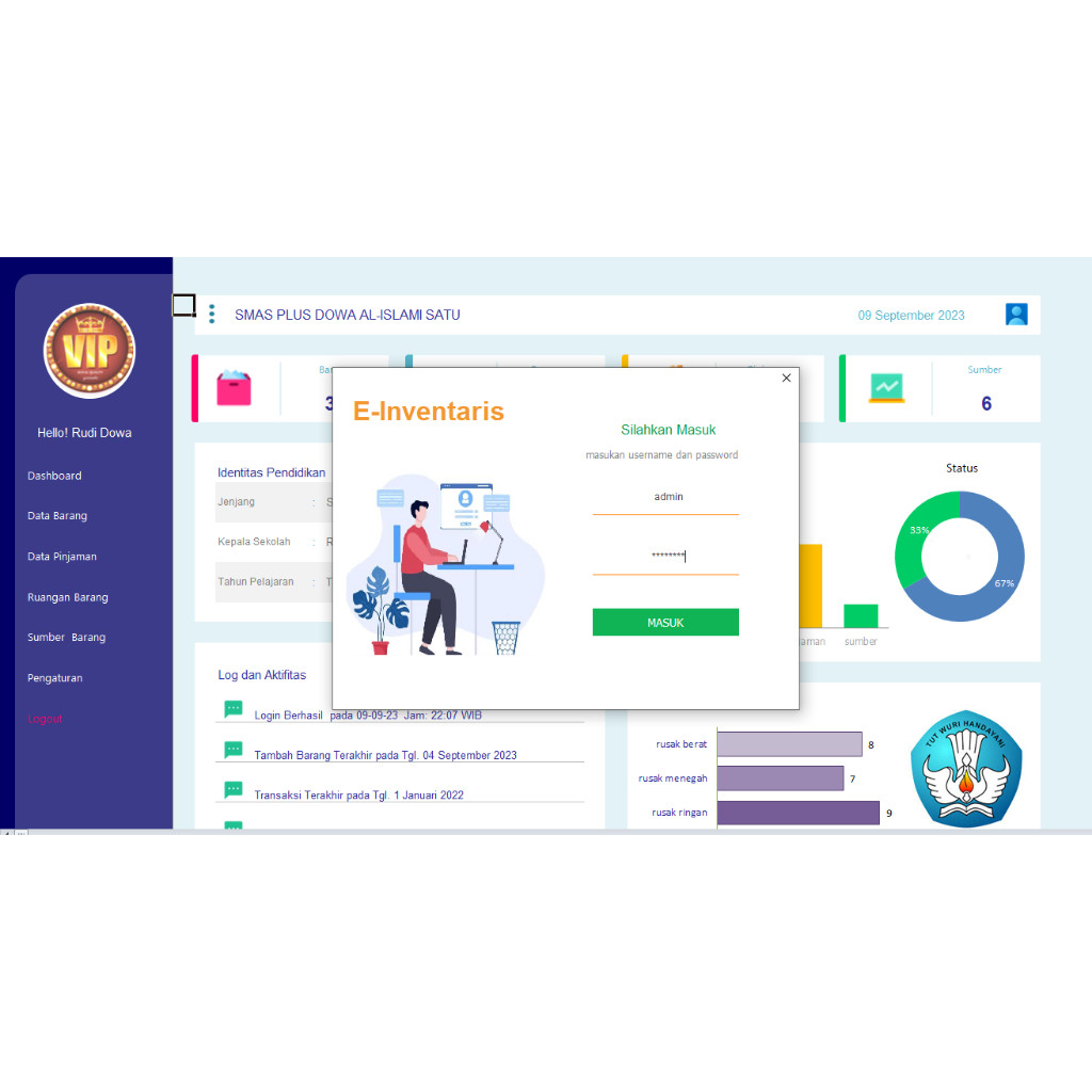 Jual Software Aplikasi Inventaris Barang Sekolahan Berbasis excel ...