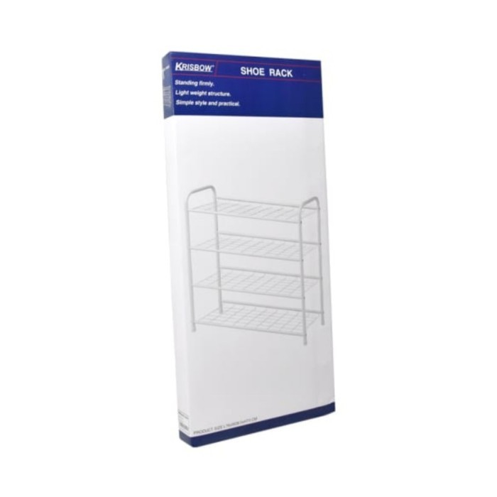 Jual krisbow rak sepatu 4 tingkat_shoe rack 4 tier white_rak sepatu ...