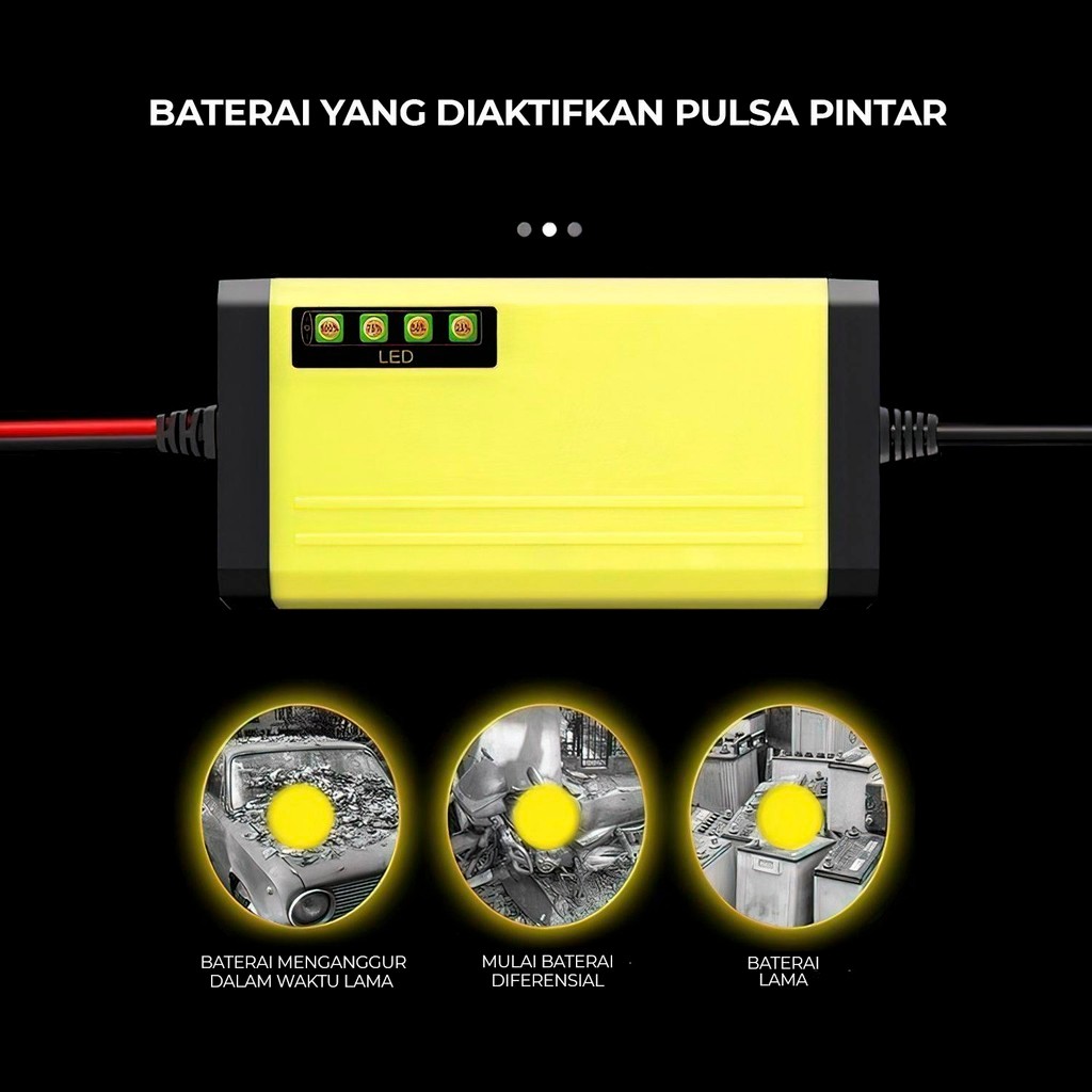 Jual CHARGER AKI 12V 2A PORTABLE CAS AKI MOTOR OTOMATIS 12V/2A - 12V2A ...