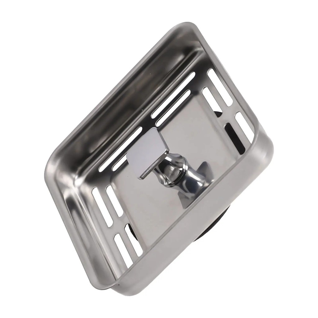 Jual Square Stainless Steel Kitchen Sink Strainer Drainers Post Stopper ...
