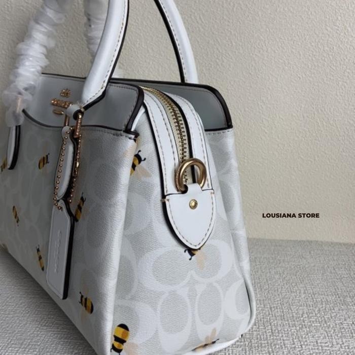 Jual Coch Mini Darcie Carryall In Signature Canvas With Bee Print White ...