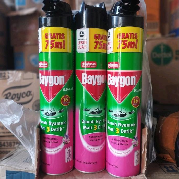 Jual BAYGON AEROSOL 600mili FREE 75mili BAYGON SEMPROT ANTI NYAMUK ...