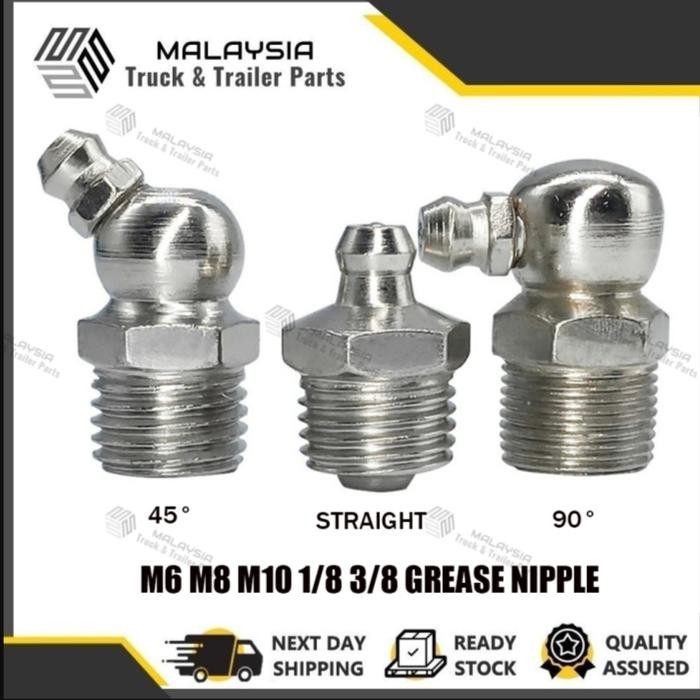 Jual Produk Terbaik] Grease nipple nepel grease straight metric 45' 90 ...