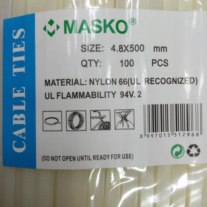 Jual HOT SALE! Kabel ties tis / sabuk tali cable Masko 50 cm 4.8x500 mm ...