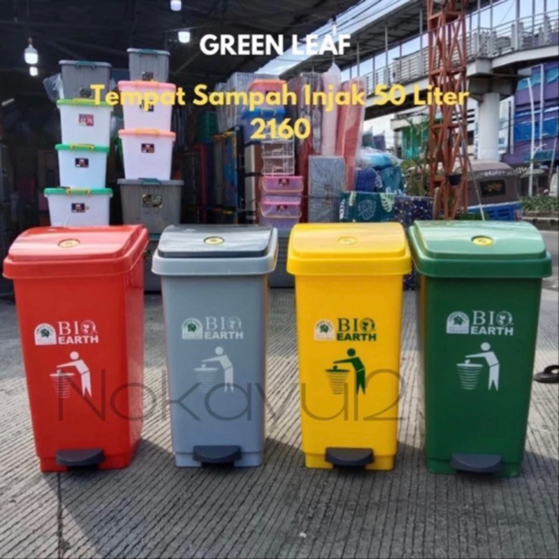 Jual Ruparupa Craft Khusus Green Leaf Tempat Sampah Bio Dustbin 2160 / Tempat Sampah Injak 50 ...