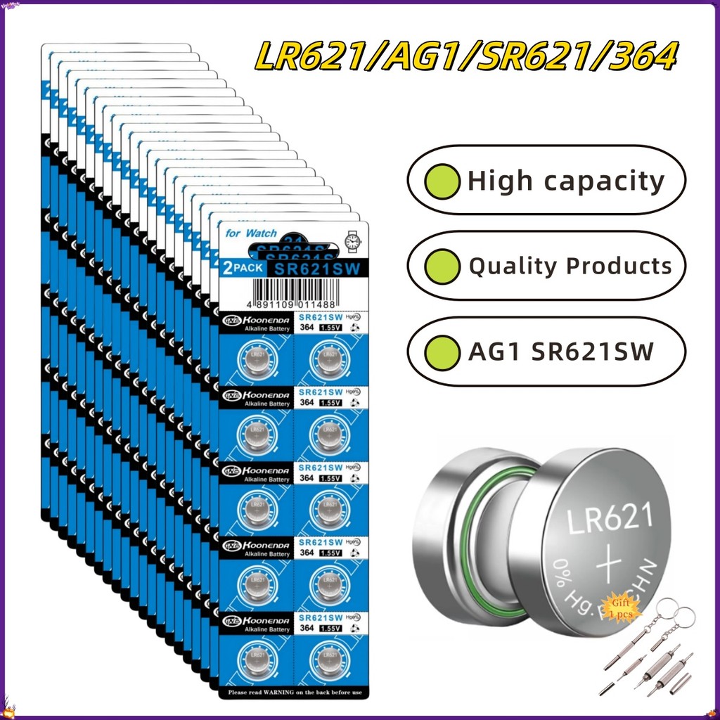 Jual 4-50Pcs 1.55V Ag1 Lr621 364 164 531 Sr621 Sr621Sw Sr60 Cx60 Button ...