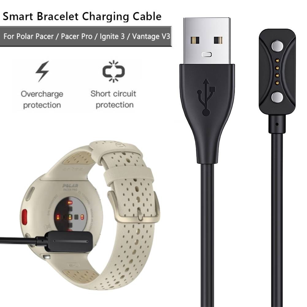 Jual 1m USB Charging Cable Charger For Polar Pacer/Pro/Ignite 3/Vantage ...