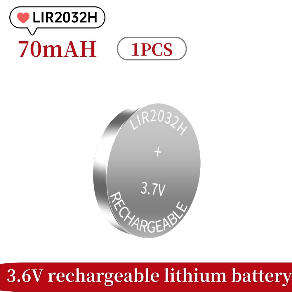 Jual 1-5PCS LIR2032H Button Battery 70mAh 2032 3.7V Rechargeable ...