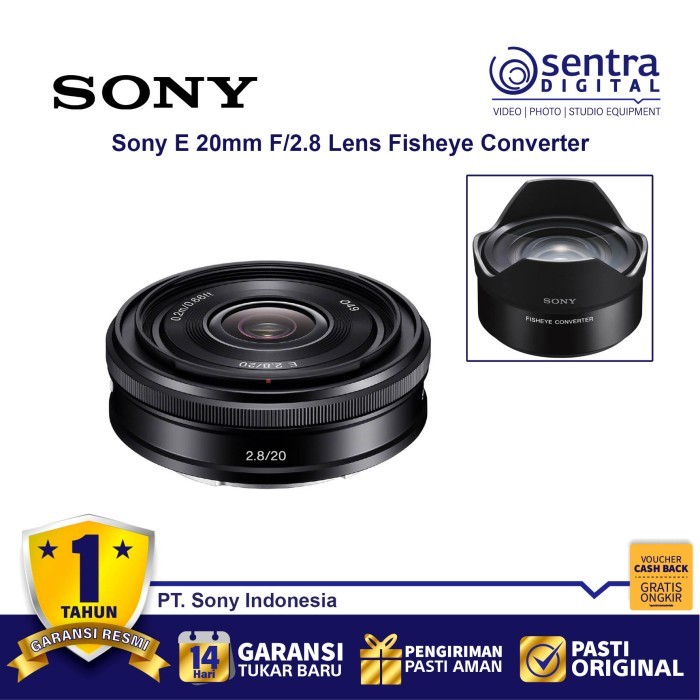 Jual Sony E 20mm F/2.8 Lens Bundling With Sony Fish Eye Converter VCL ...