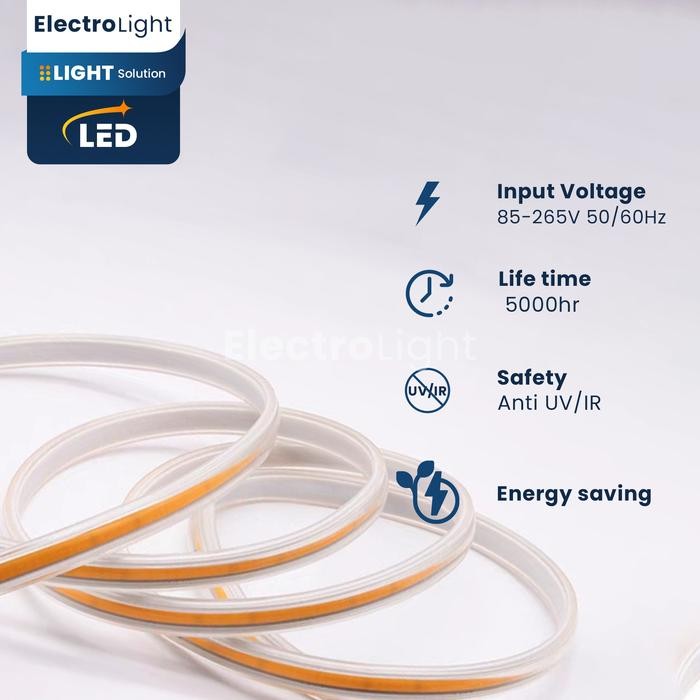 Jual ID LAMPU STRIP LED COB 220V DOTLESS SELANG TEBAL WATERPROOF ...