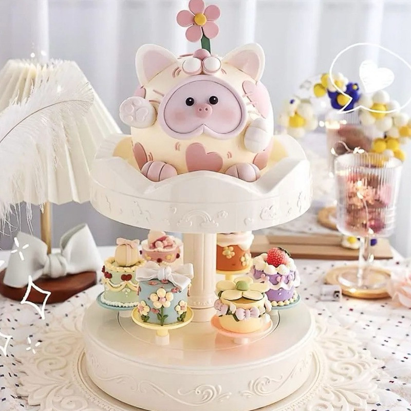 Jual Meja Cupcake Go Round Rotating Putar Otomatis dengan musik lagu ...