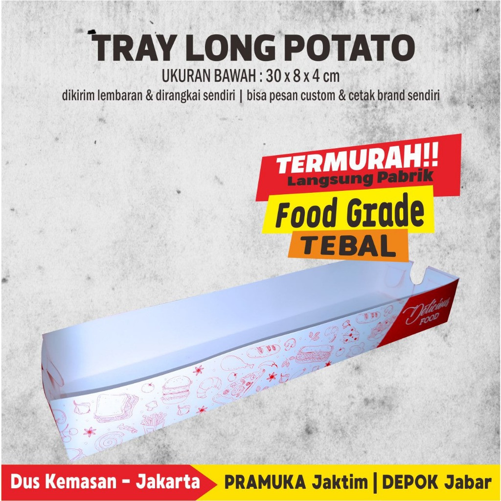 Jual Paper tray 30 x 8 x 4 cm Ivory Foodgrade ( Roti John ) | Shopee ...