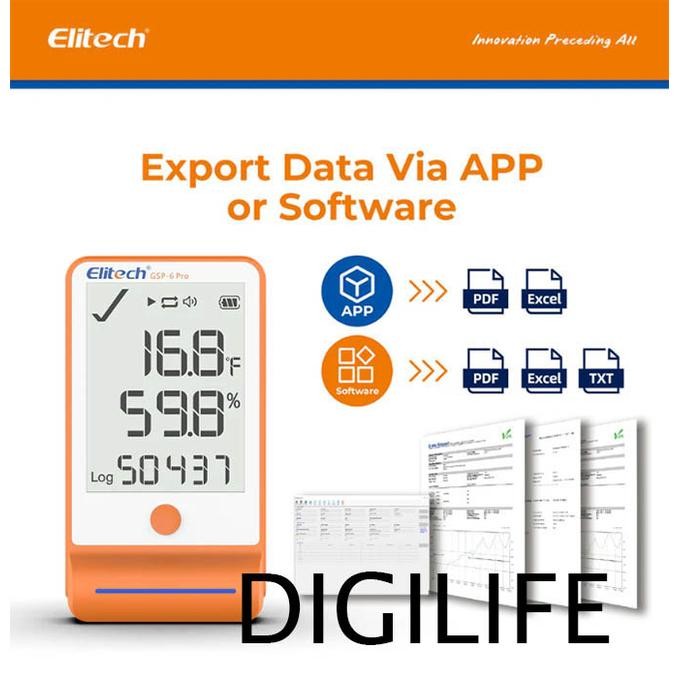 Jual Temperature Humidity Data Logger GSP6Pro Bluetooth Elitech GSP ...