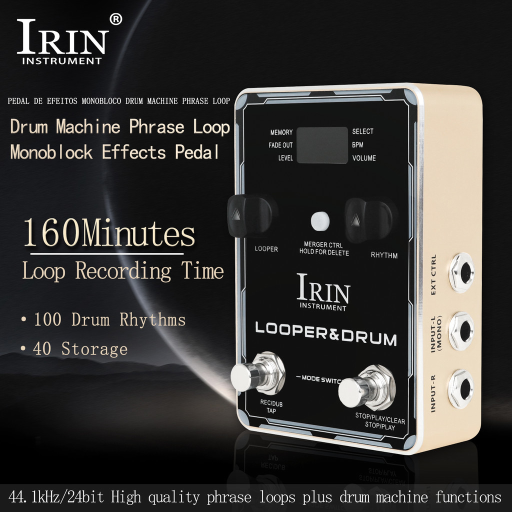 Jual IRIN Guitar Effects Drum Machine Phrase Loop Monoblock Effects Pedal 40 Storage 100 Drum ...