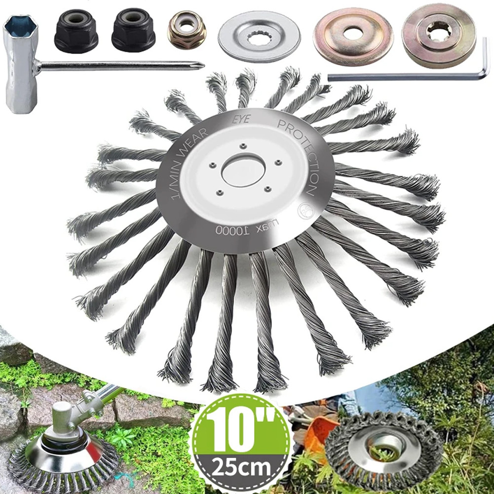 Jual 10inch Garden Weeding Brush Universal Rotary Weed Brush Removal ...
