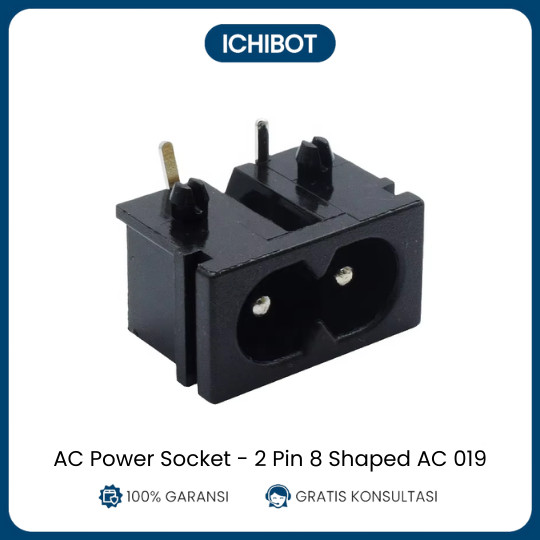 Jual AC Power Socket - 2 Pin Plug-in Connector - AC-019 8-Shaped bent ...