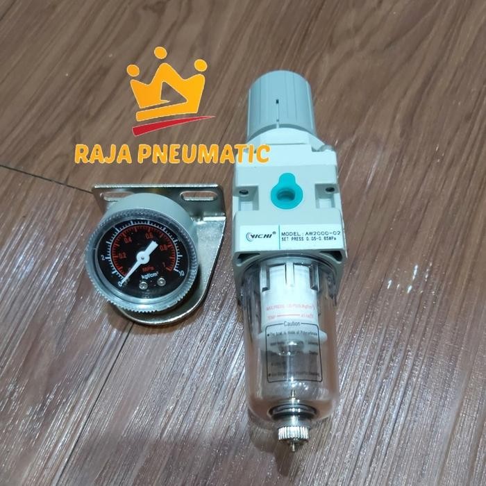 Jual Hemat Air Filter Regulator Angin Aw 2000-02 1/4 Manual Drain ...