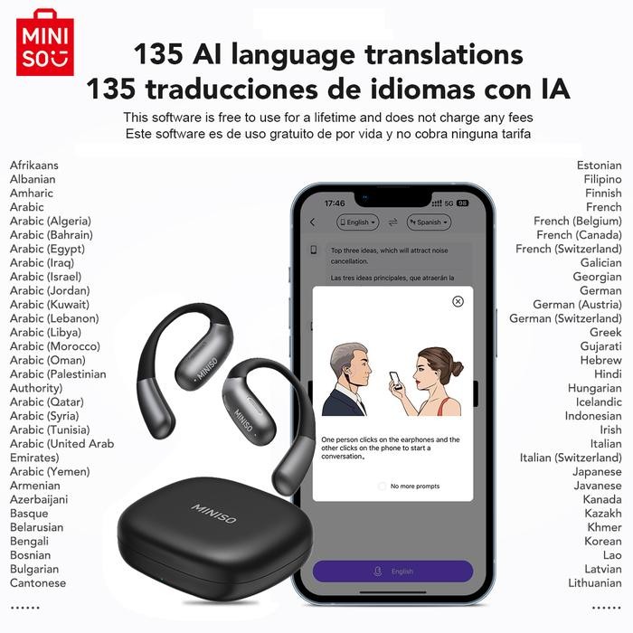 Jual MINISO X28 AI INTELLIGENT TRANSLATION TRUE WIRELESS HEADSET ...