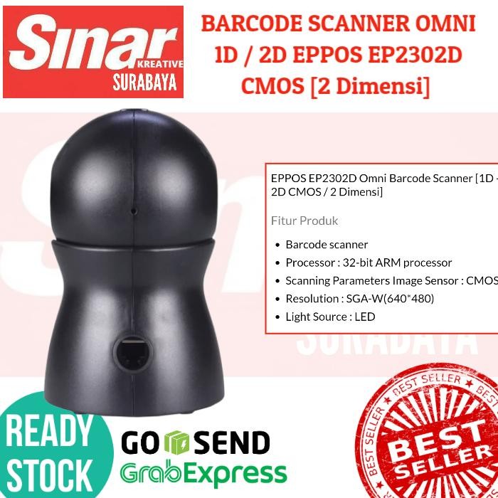 Jual BARCODE SCANNER 1D - 2D CMOS EP2302D EPPOS OMNI DESKTOP - MESIN ...