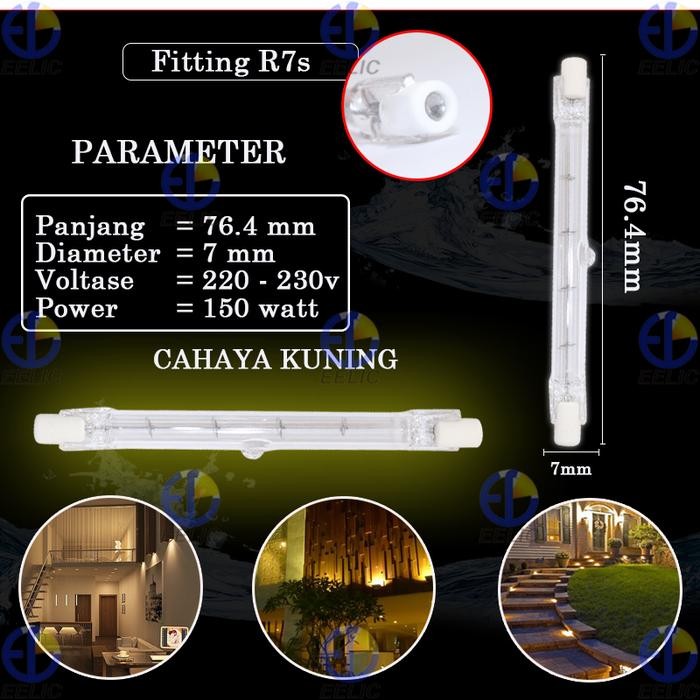 Jual Mzzz7 Fig-Halogen Mix Fitting R7S Dan Lampu Halogen 150W Dudukan ...