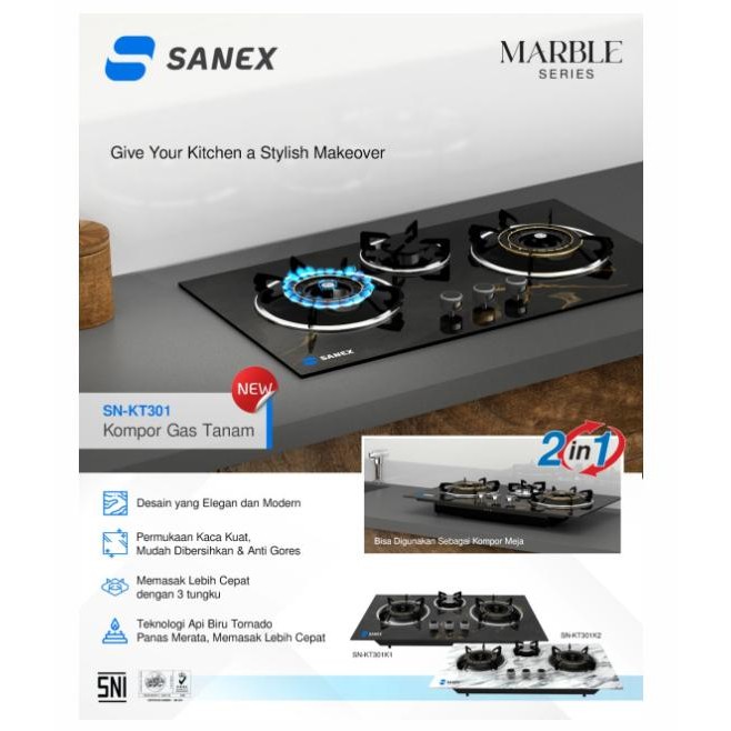 Jual Kompor Gas 3 Tungku Tanam Sanex Sn-Kt301 | Shopee Indonesia