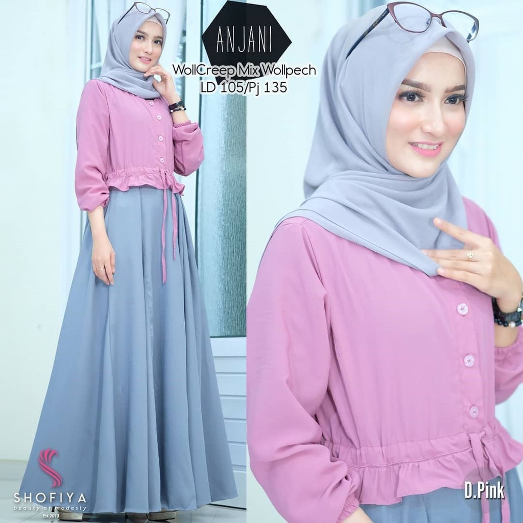 Jual Gamis Wanita Gaun Ibuibu Lebaran Syari Maxydres Korean Style Baju ...