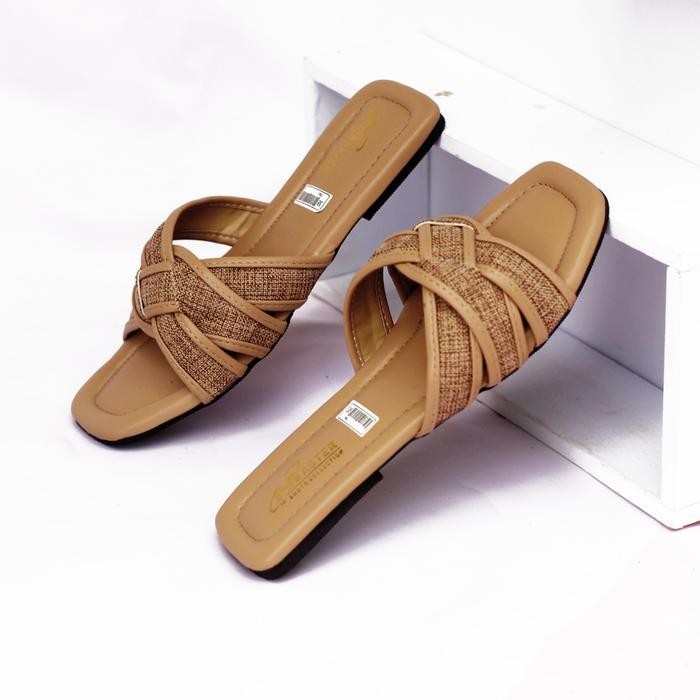 Jual JTTOP" SANDAL TEPLEK WANITA SELOP KOKOP FLAT TALI SILANG ANYAM ...