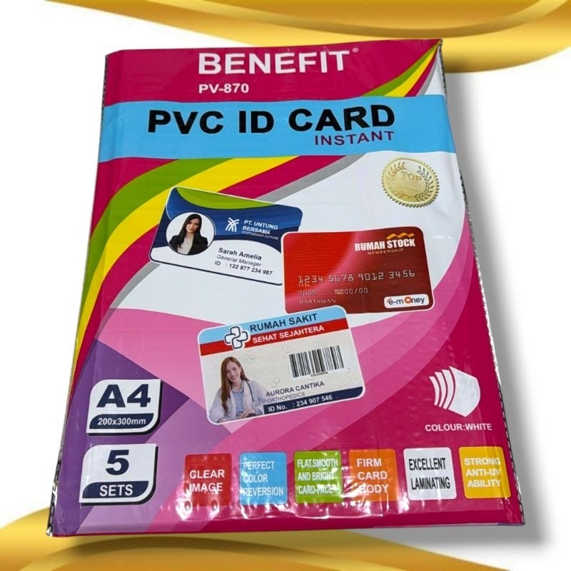 Jual Bahan Id Card/PVC Id Card Benefit Isi 5 Set (1 Pack) | Shopee ...