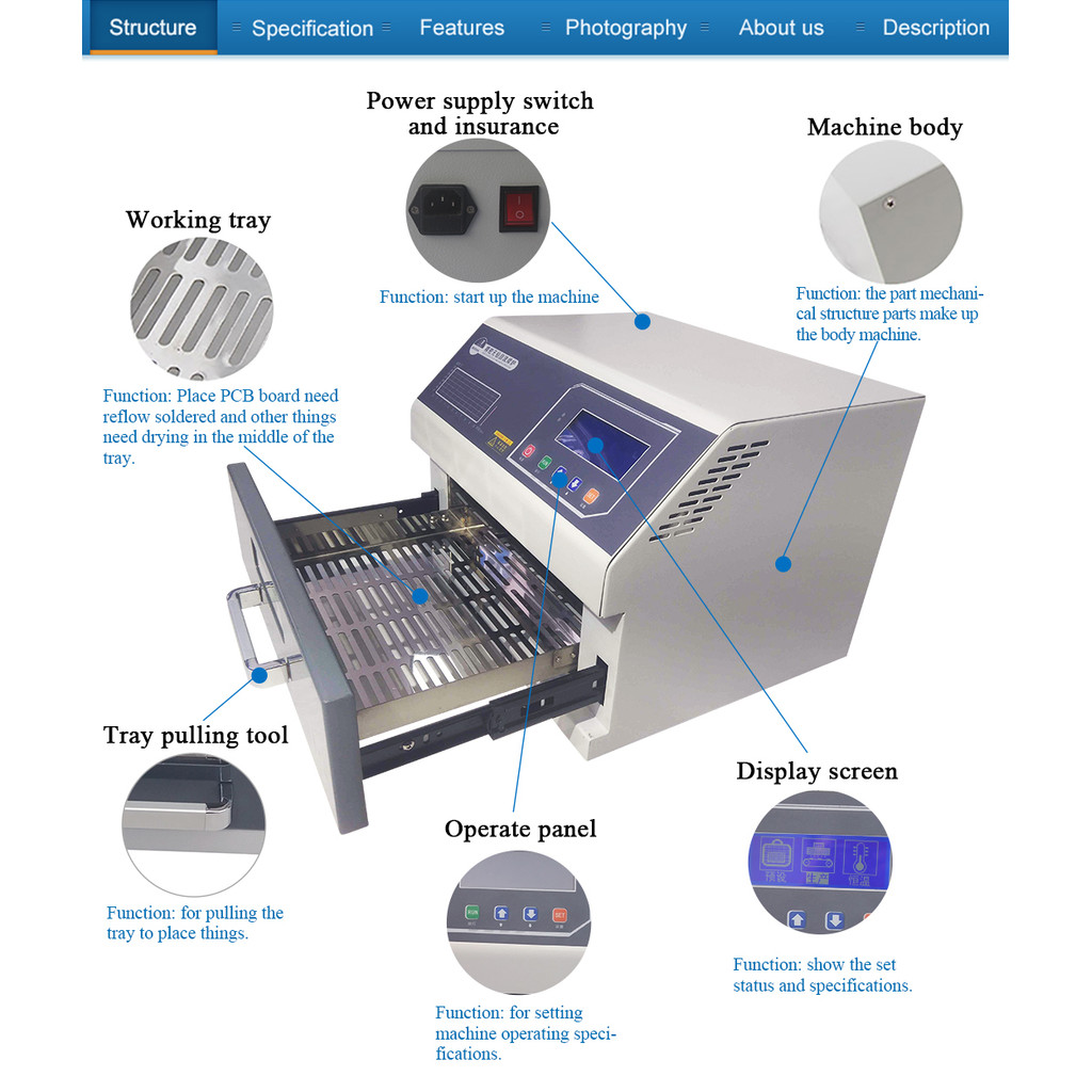 Jual BEST SELLER Smt Hot Plate Reflow Oven ZB2520HL Industrial IC ...